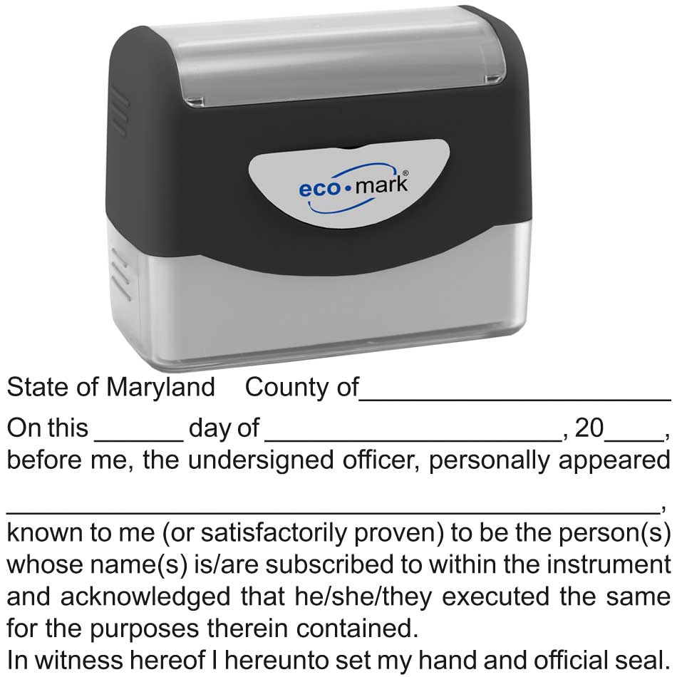 Maryland Acknowledgment Stamp | Notary.net Maryland Acknowledgment Stamp | Notary.net